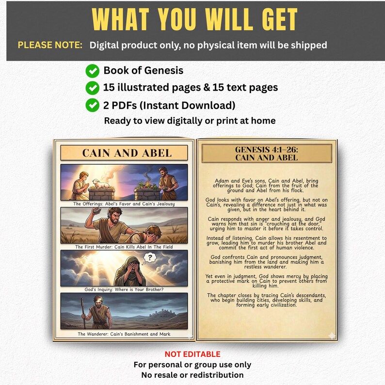 Christian Printable Study Guide for the Book of Genesis Old Testament ...