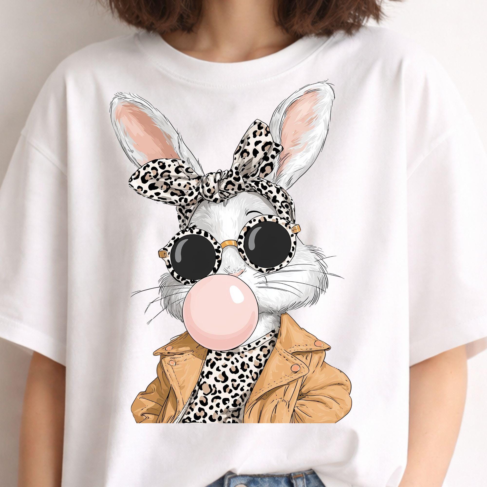 Fashion Bunny PNG SVG Leopard Print Stylish Psycho Bunny With ...