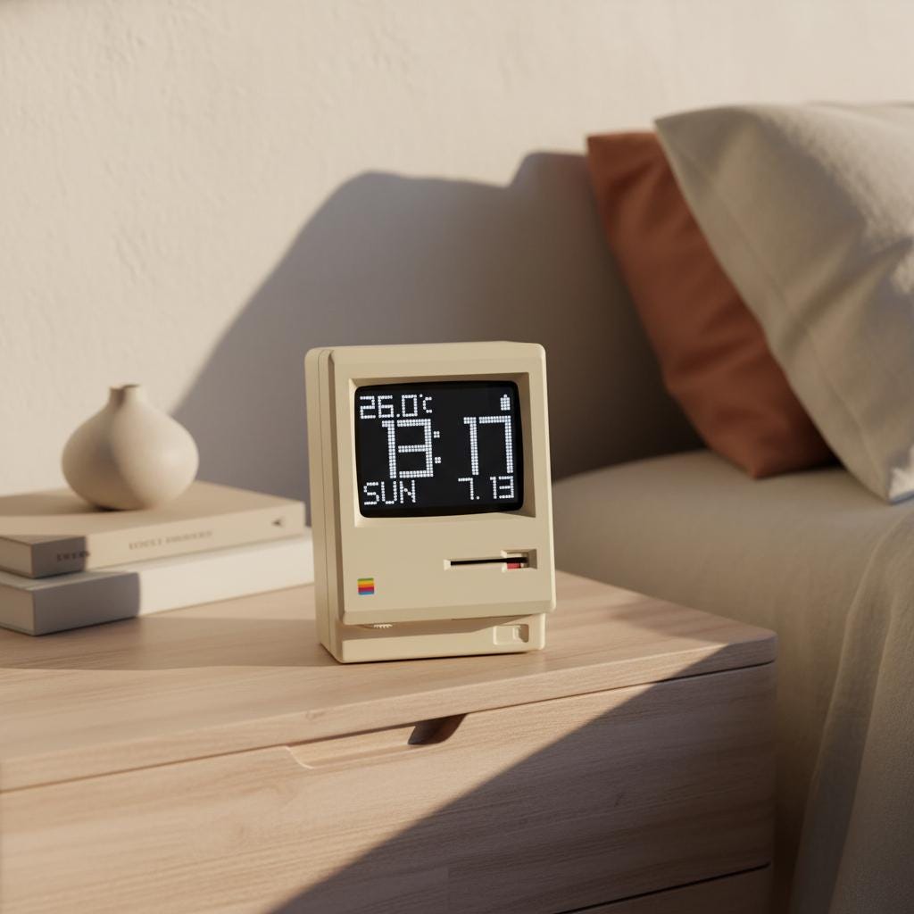 Retro Computer Alarm Clock, 80s Style Desktop Decor, Beige Digital ...