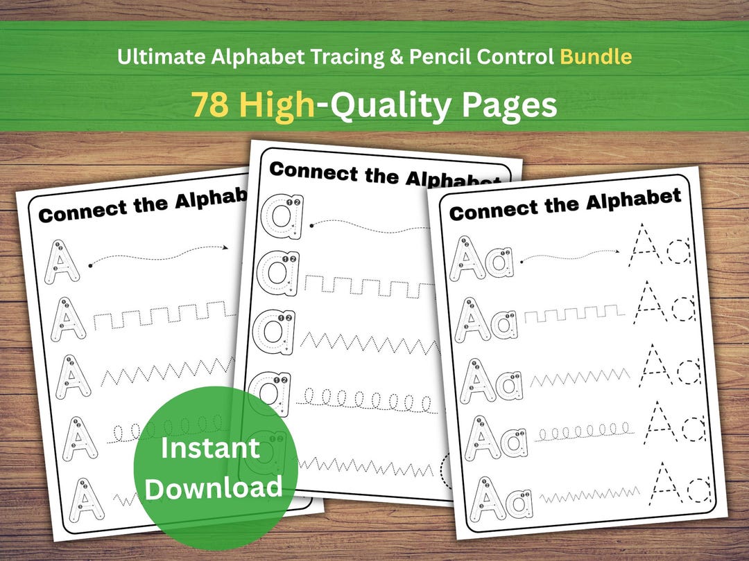 Ultimate Alphabet Tracing Bundle: Uppercase & Lowercase Letter Practice ...