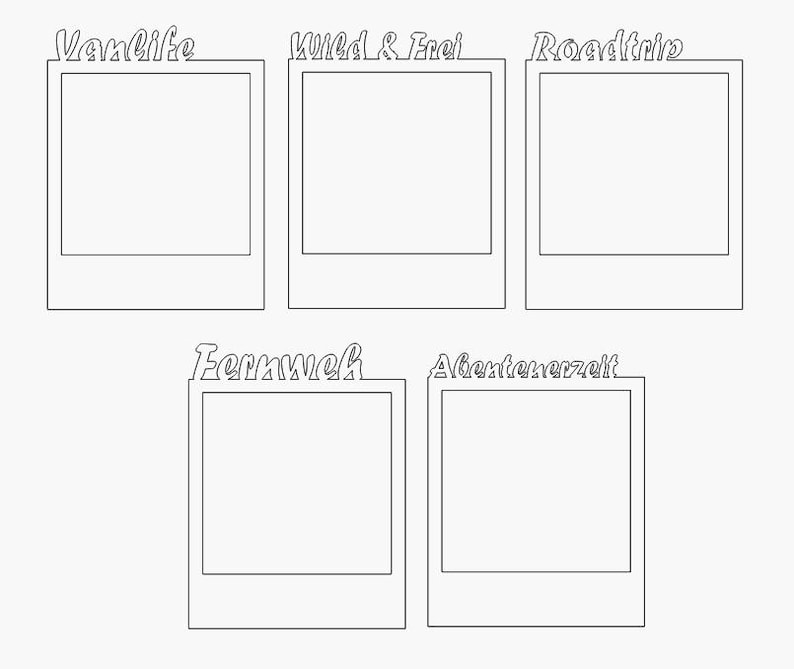 Vanlife SVG File, Polaroid Frame SVG for Laser Cutting, Festival Photo ...