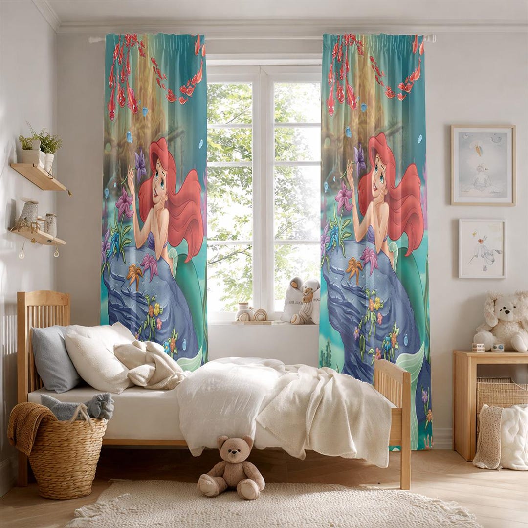 Princess Ariel Under the Sea Curtains, Golden Castle Fairytale Nursery ...