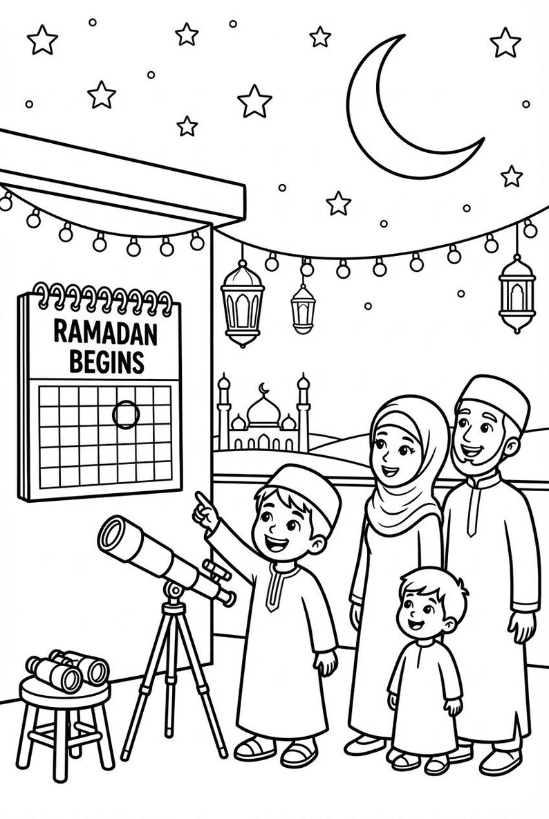 Ramadan Coloring Page for a Boy - Etsy Australia