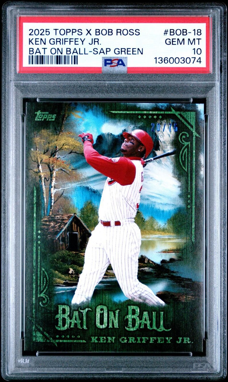 2025 Topps X Bob Ross the Joy of Baseball Green Ken Griffey Jr. Bob-18 ...