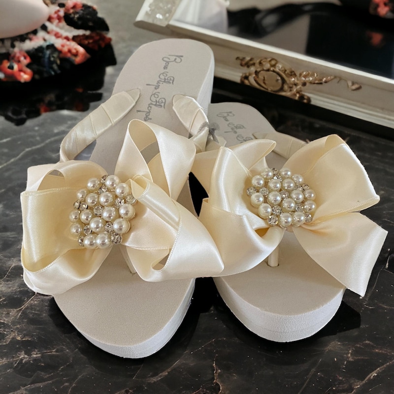 Pearl Flip Flops - Etsy