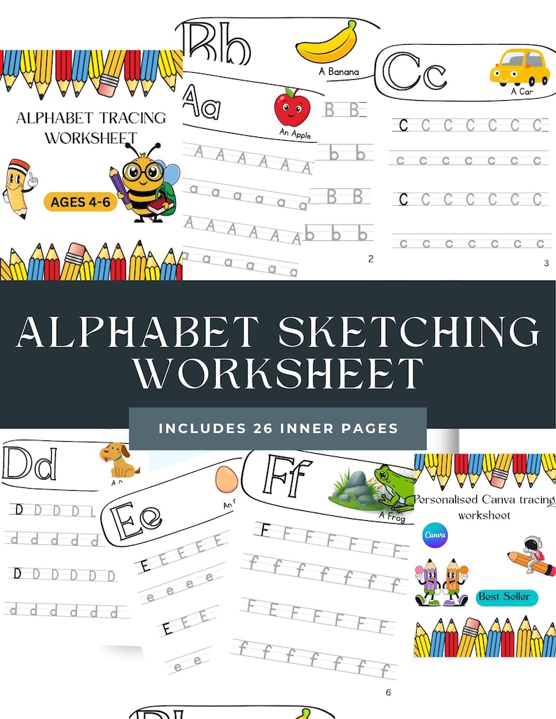Alphabet Tracing Worksheets A-z/preschool Letter Practice/ Printable ...