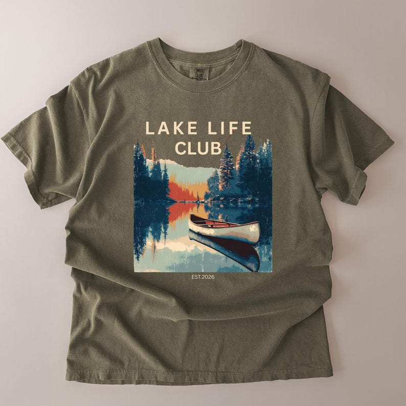 Personalised Lake Life Club Shirt, Custom Lake Name & Year Tee, Free ...
