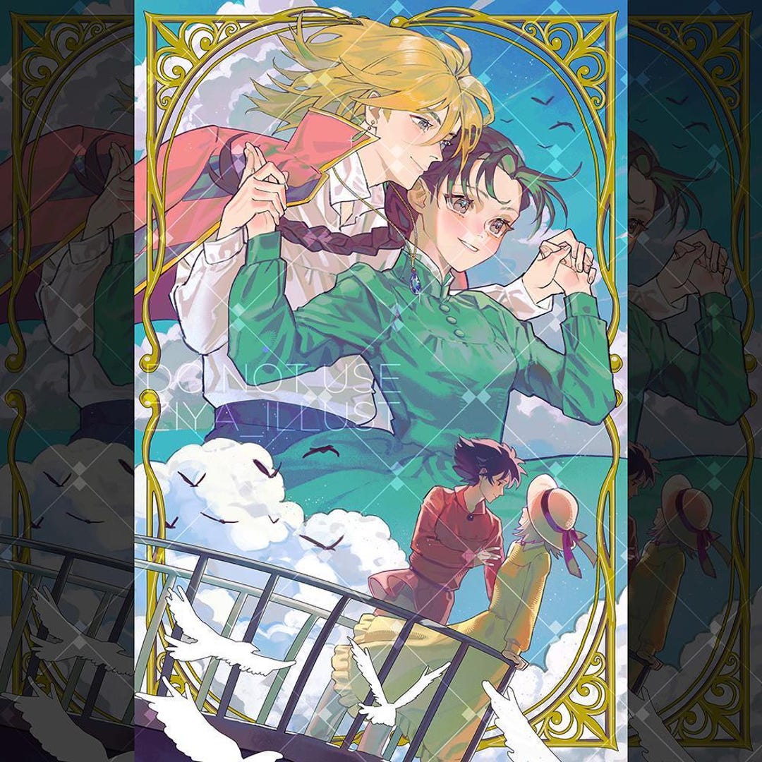 Howl and Sophie Poster | Howl's Moving Castle | Fanart - Etsy