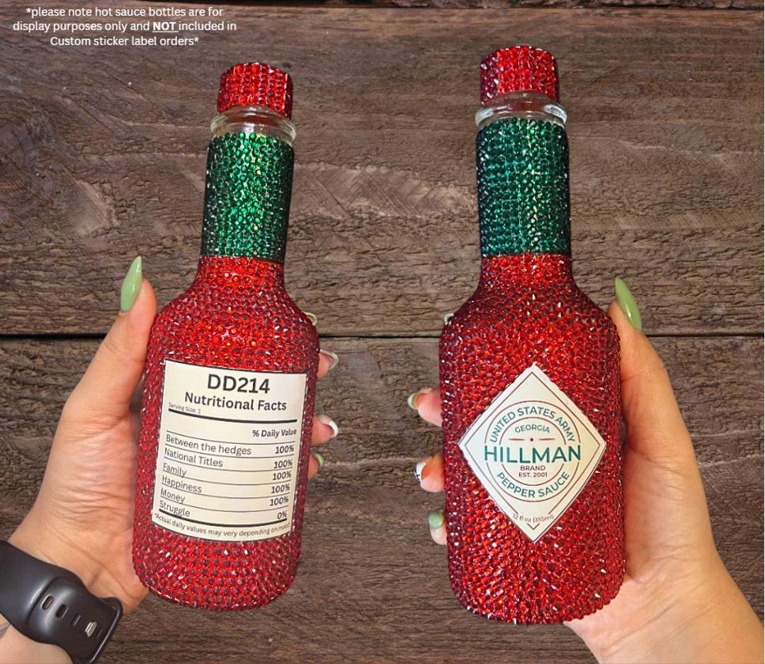 Custom Tabasco Hot Sauce Bottle Labels – Personalized Front & Back ...