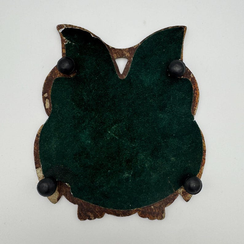Vintage Owl Trivet | 1970s Owl Kitchen Decor | Cast Metal Owl Hot Plate ...