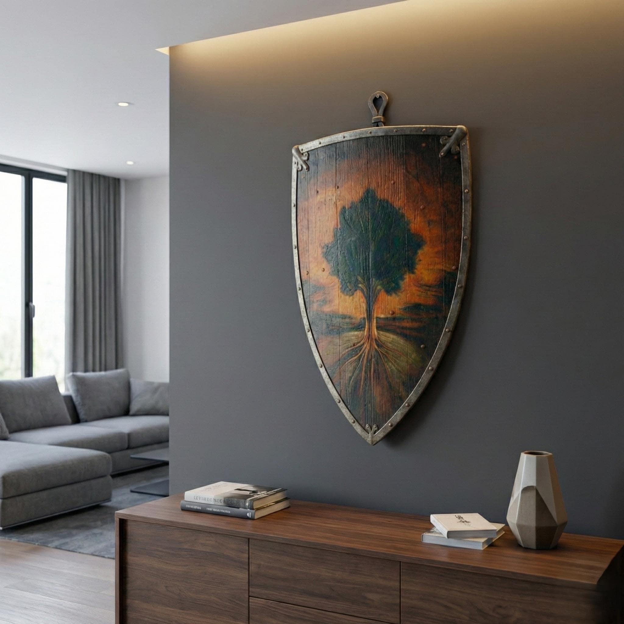 Ser Duncan Shield Wooden Heater Shield With Elm Tree and Shooting Star ...