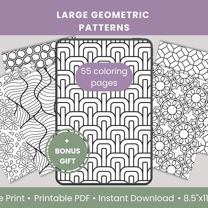Geometric Coloring Pages - Etsy UK