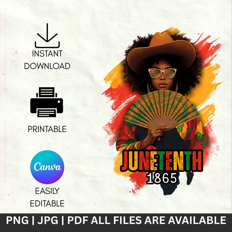 Juneteenth Shirt Design PNG Printable | 1865 Freedom Black History ...