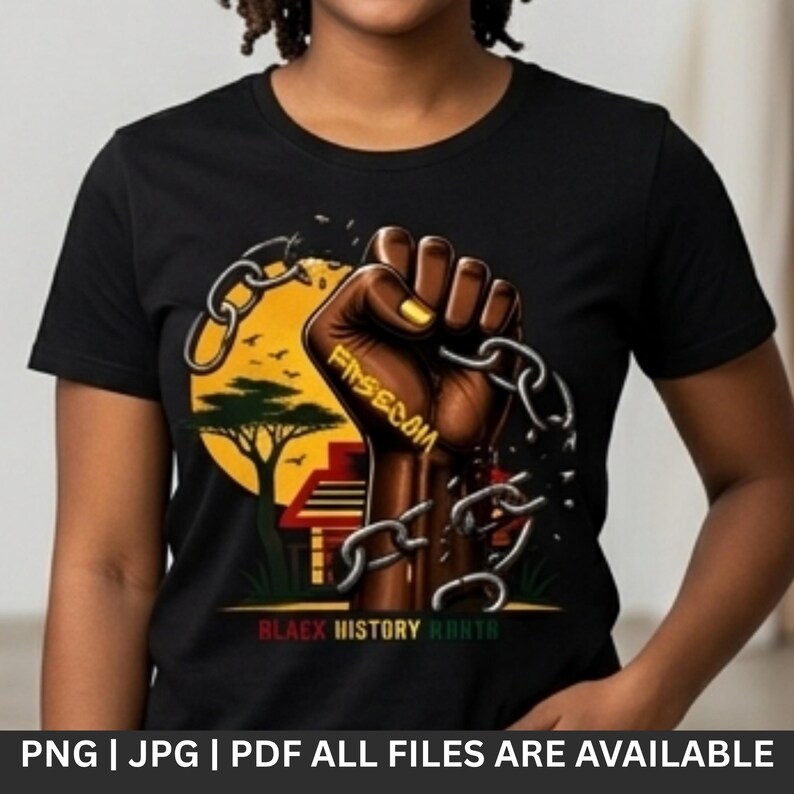 Juneteenth Shirt Design PNG Printable | 1865 Freedom Black History ...