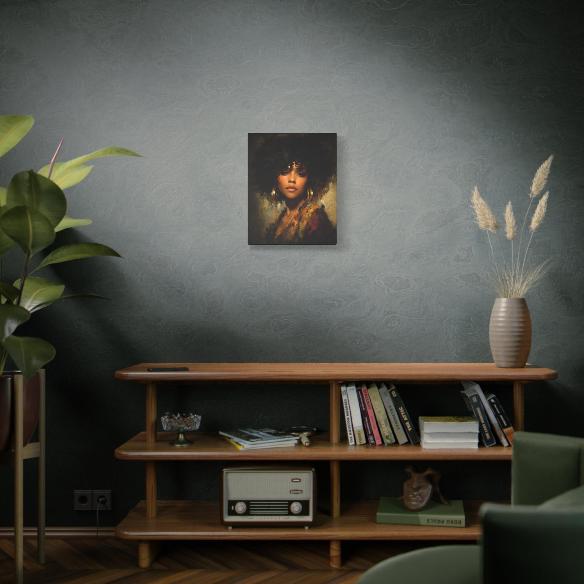 Black Woman Portrait Canvas | Afro Glam Art, Modern Home Decor - Etsy