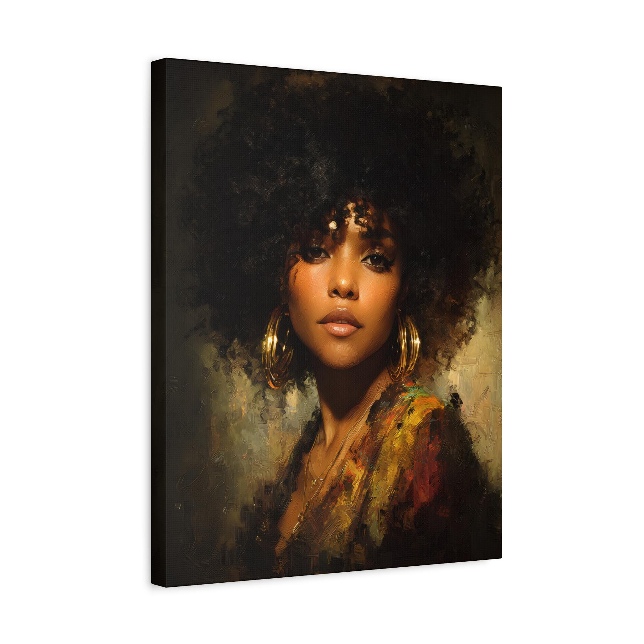 Black Woman Portrait Canvas | Afro Glam Art, Modern Home Decor - Etsy
