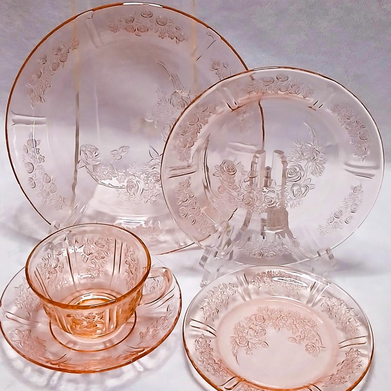 Antique Pink Glasswares - Etsy