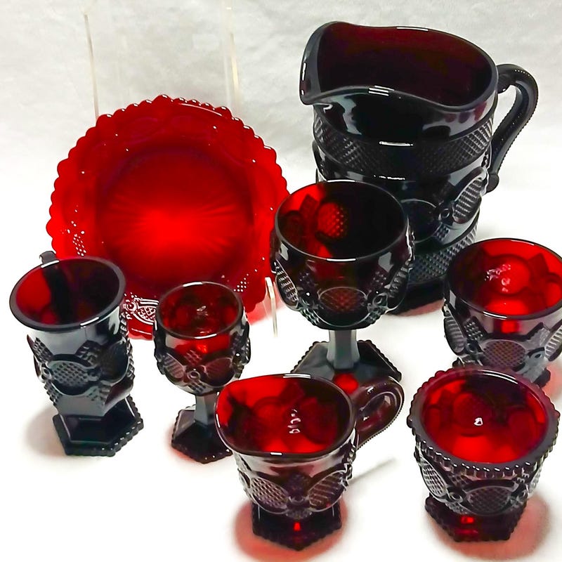 Avon Red Glass Bottles - Etsy