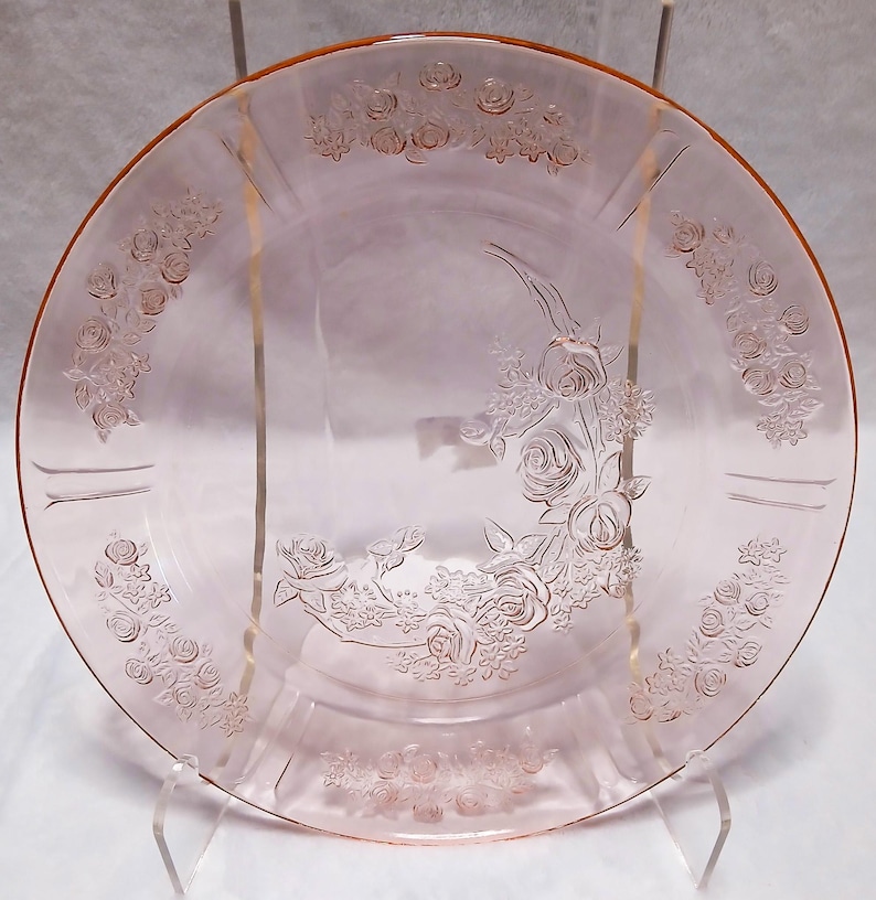Sharon Pink Cabbage Rose Pink Depression Glass Federal Glass Co ...