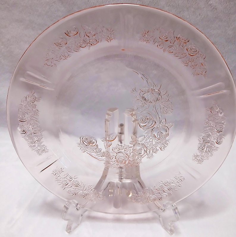 Sharon Pink Cabbage Rose Pink Depression Glass Federal Glass Co ...