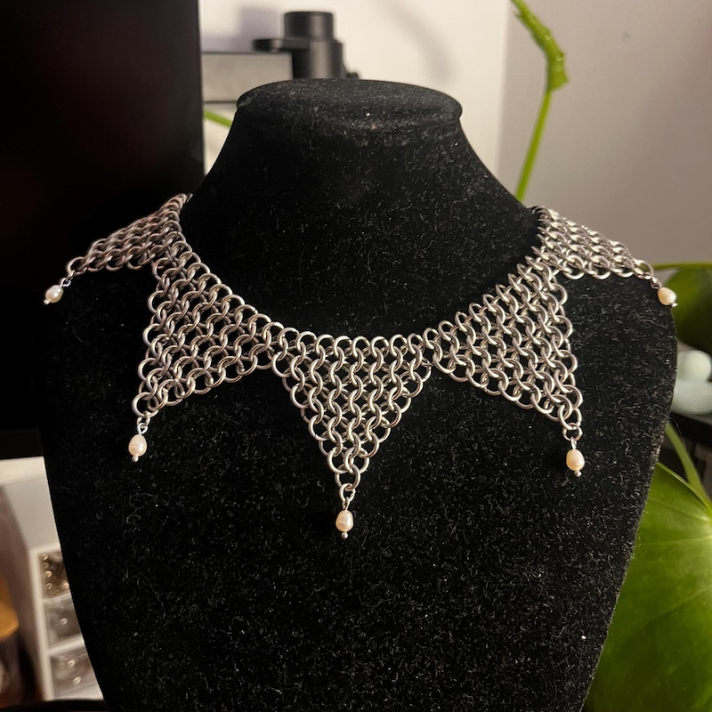 Pearl Chainmail Jewelry - Etsy