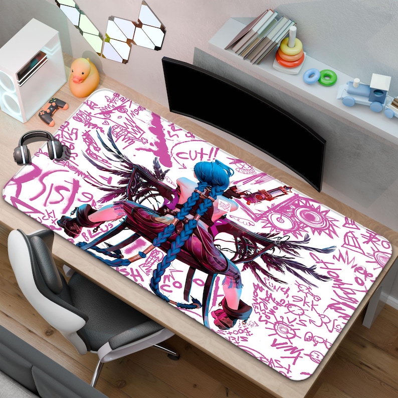 Jinx Graffiti Mouse Pad | Arcane Desk Mat | A Gift for Gamers - Etsy ...