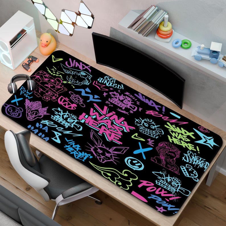 Jinx Graffiti Mouse Pad | Arcane Desk Mat | A Gift for Gamers - Etsy ...