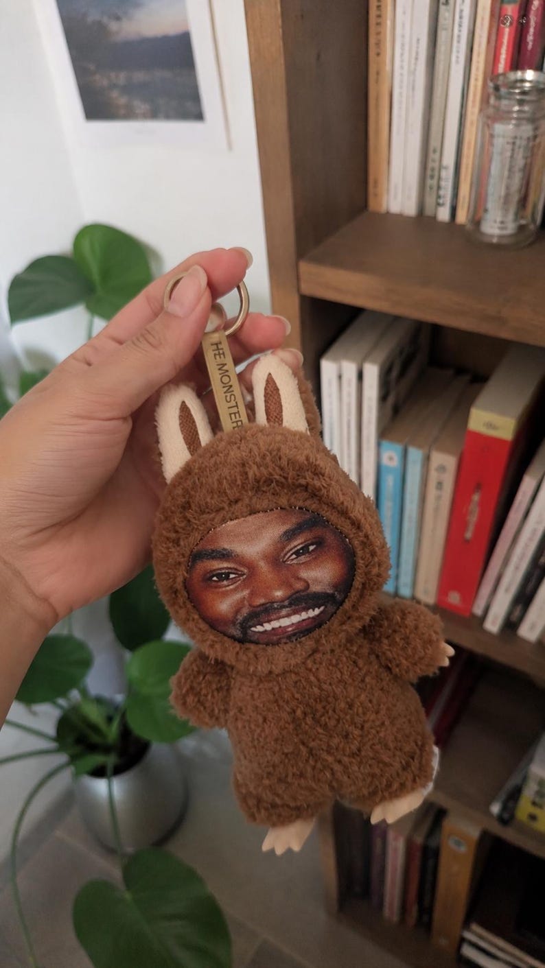 Custom Face Plush Keychain Labubu Style – Personalized Bunny Doll ...