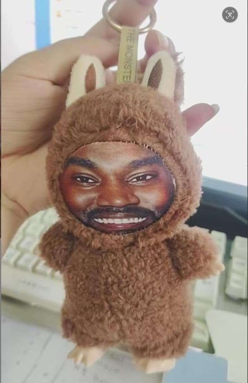 Custom Face Plush Keychain Labubu Style – Personalized Bunny Doll ...