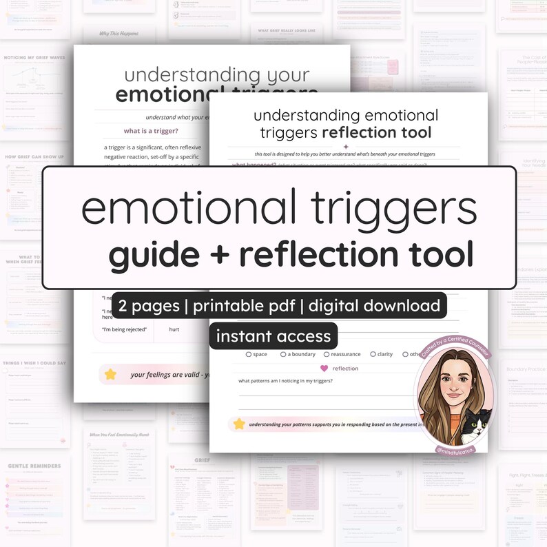 Understanding Emotional Triggers: Guide & Therapy Worksheet for ...