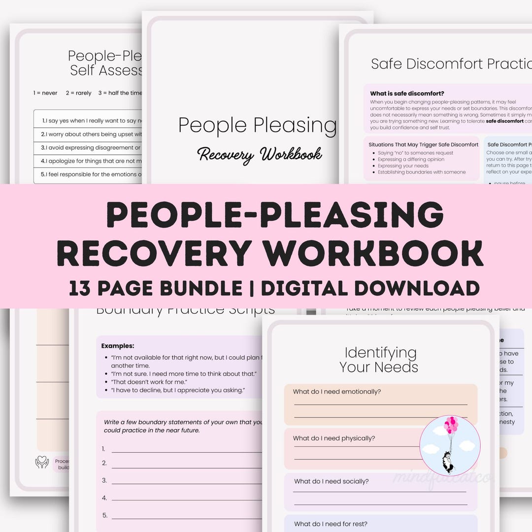 People Pleasing Workbook | Boundaries Worksheet | Self Reflection ...
