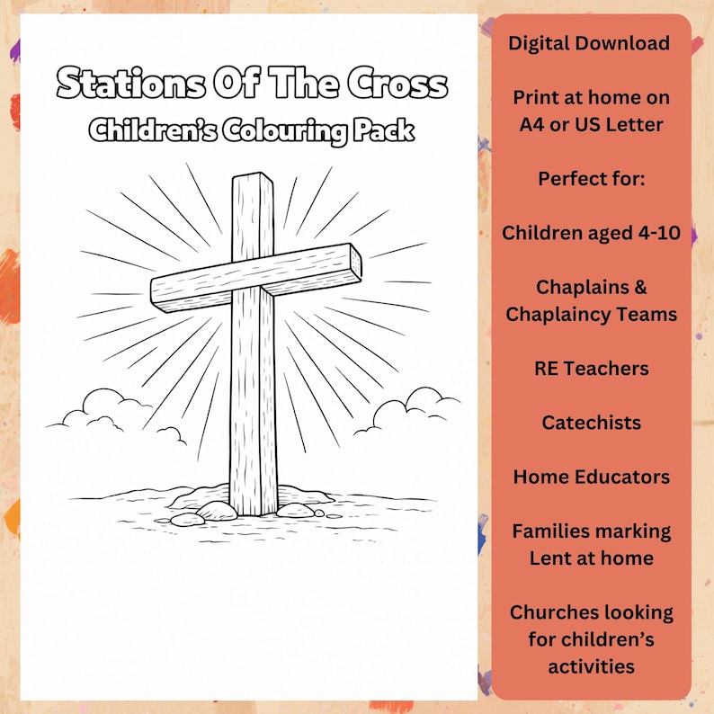 Stations of the Cross Colouring Pages for Children | Catholic Lent ...