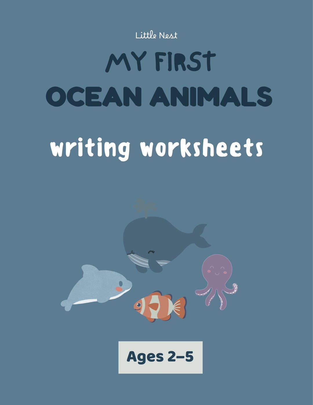 Ocean Animals Writing Worksheets, Preschool Handwriting Practice (PDF ...