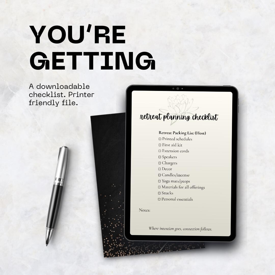 Retreat Host Packing Checklist | Wellness Retreat Organizer | Event ...