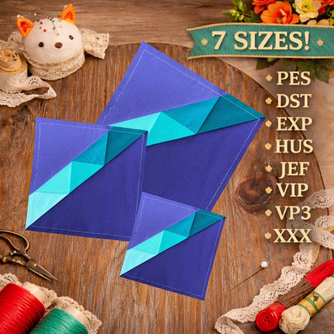Flight Path Triangle Quilt Block | Square ITH in the Hoop Embroidery ...