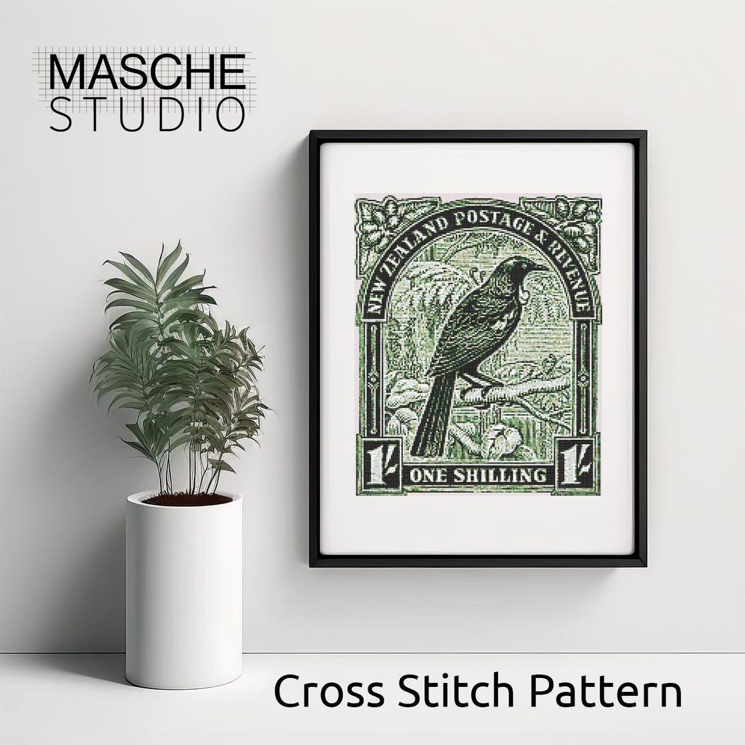 1935 New Zealand Tui Stamp – Digital Cross Stitch Pattern - Etsy New ...