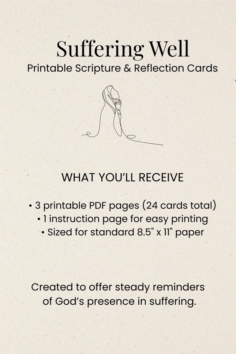 Suffering Well Printable Scripture Cards for Encouragement | Christian ...