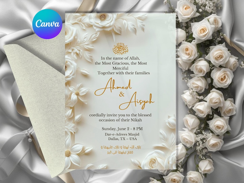 Digital Nikah Invite | Luxury Muslim Wedding & Walima Invitation ...