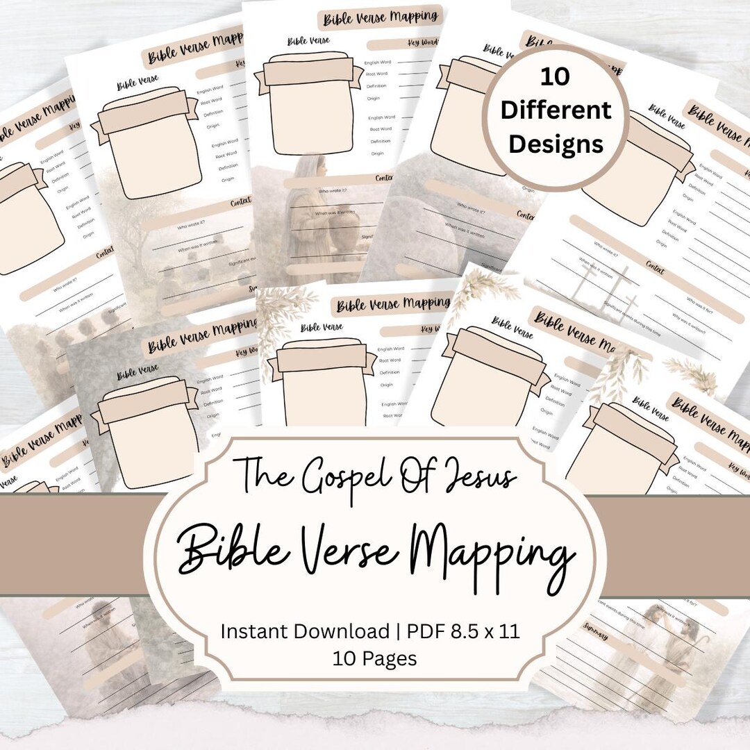 Bible Verse Mapping Template the Gospel of Jesus Themed for Bible Study ...