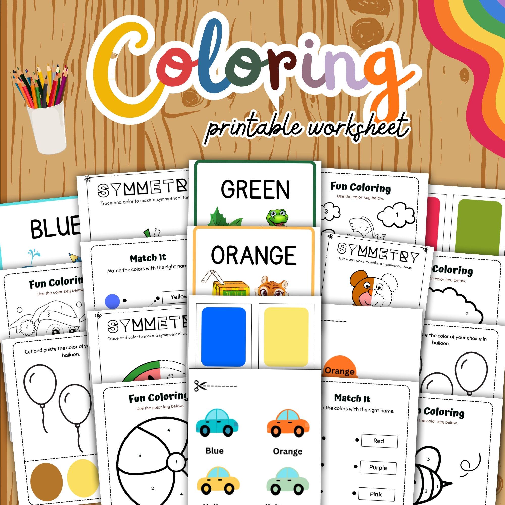 Printable Kids Coloring Worksheet | Fun Learning Creative Activity ...