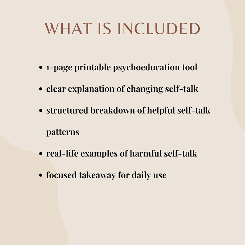 Changing Self-talk | Self Talk Worksheet for Adults | Inner Critic ...