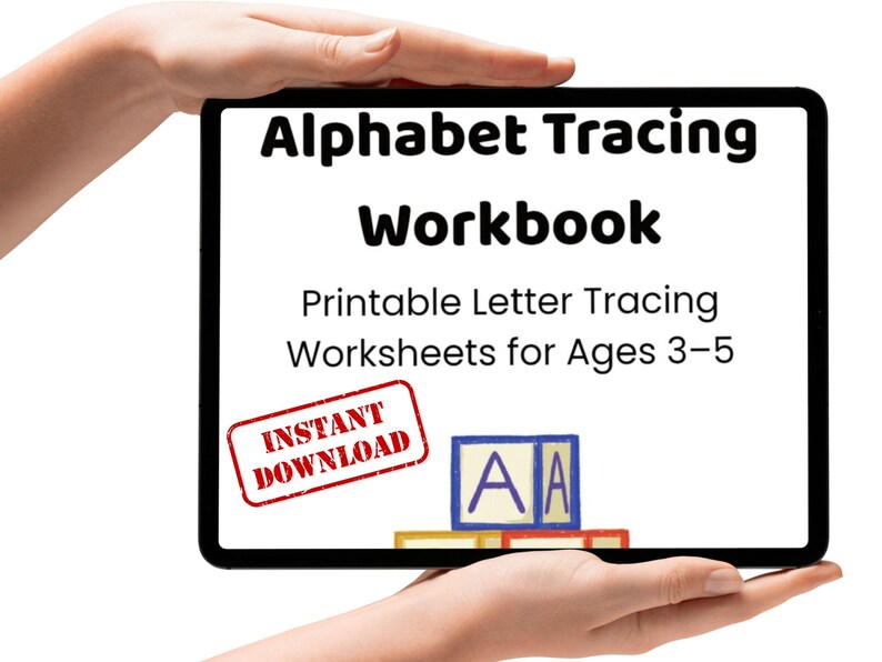 Alphabet Tracing Workbook, A-Z Handwriting Practice (printable PDF Ages ...