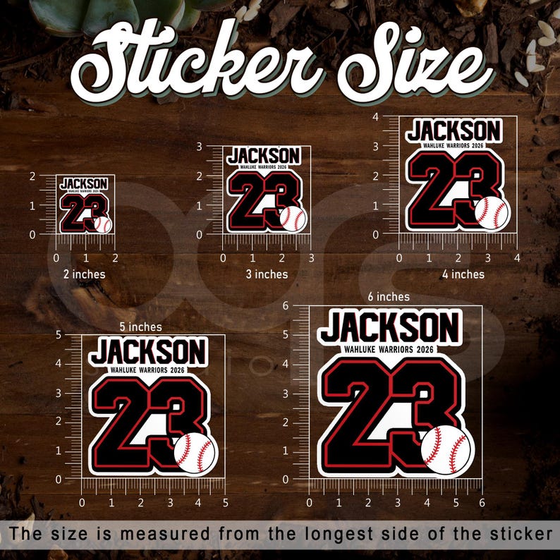 Custom Baseball Sticker Magnet Personalized Name Number Softball School ...