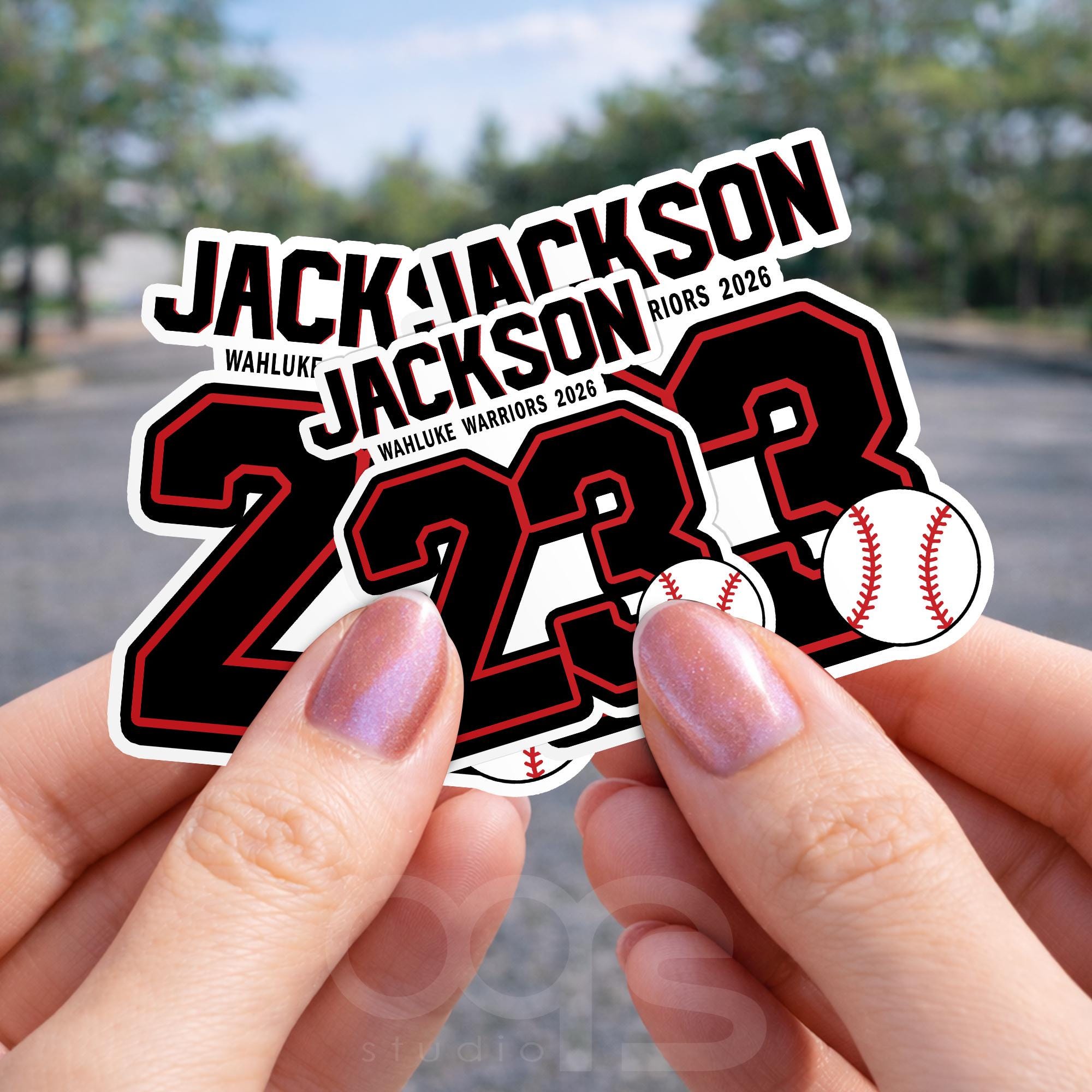 Custom Baseball Sticker Magnet Personalized Name Number Softball School ...