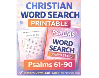 Psalms Word Search Printable Bundle (volumes 2–3) | Bible Puzzle Book ...