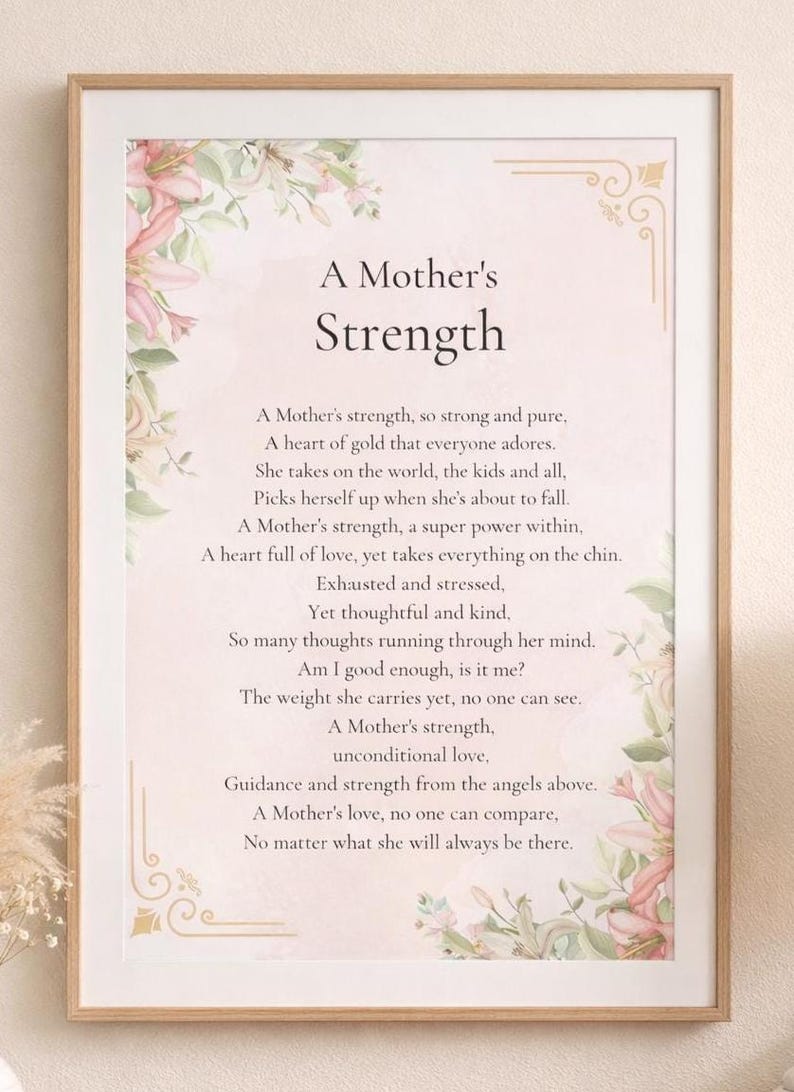 Mums Birthday Poem | Heartfelt Mum Gift | Mum Poem Print | Meaningful ...