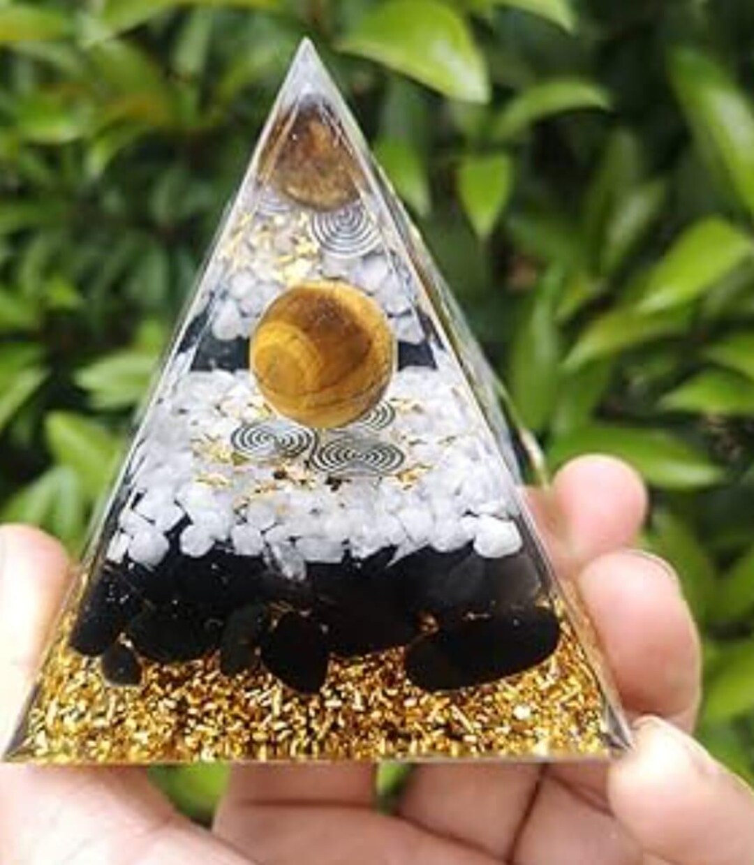 Crystal Pyramid – Handmade Healing Energy Resin Pyramid – Reiki Chakra ...