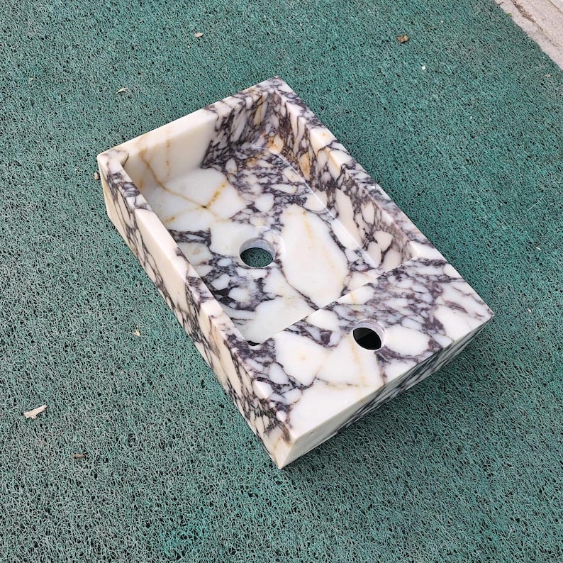 Handmade Calacatta Viola Marble Sink – Space-saving Stone Basin - Etsy