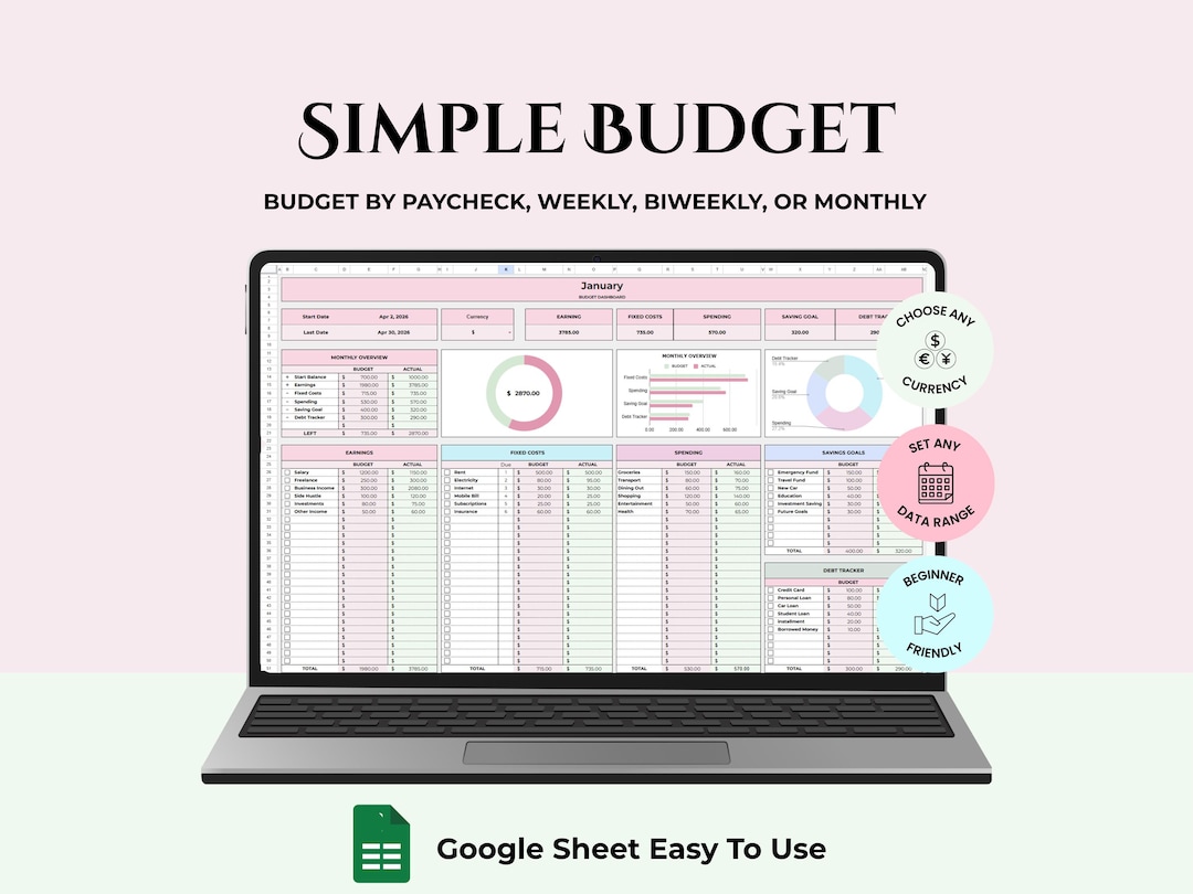 Paycheck Budget Spreadsheet Google Sheets Budget Template Weekly ...