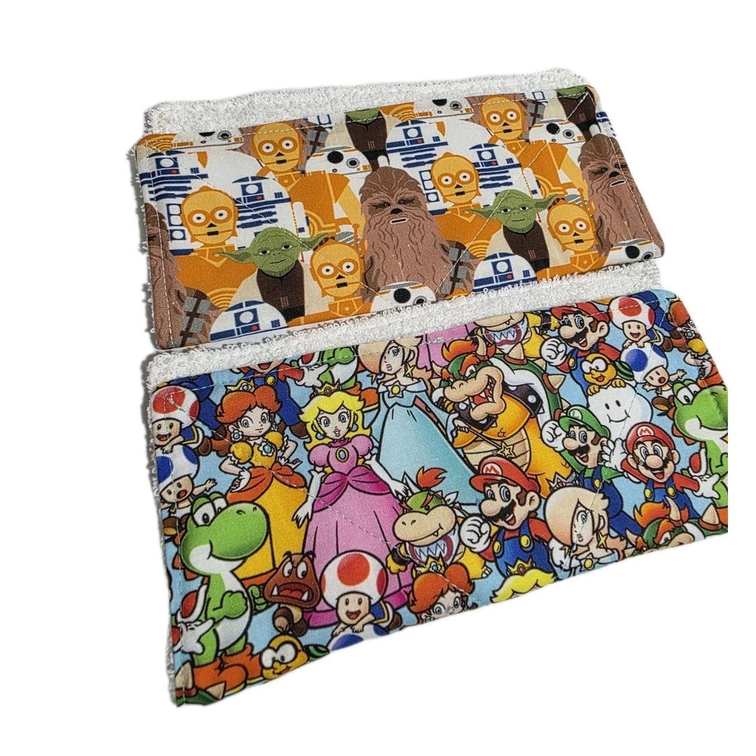 Super Mario Bros/star Wars Custom Terry Towel Washcloth 2pc Set, for ...